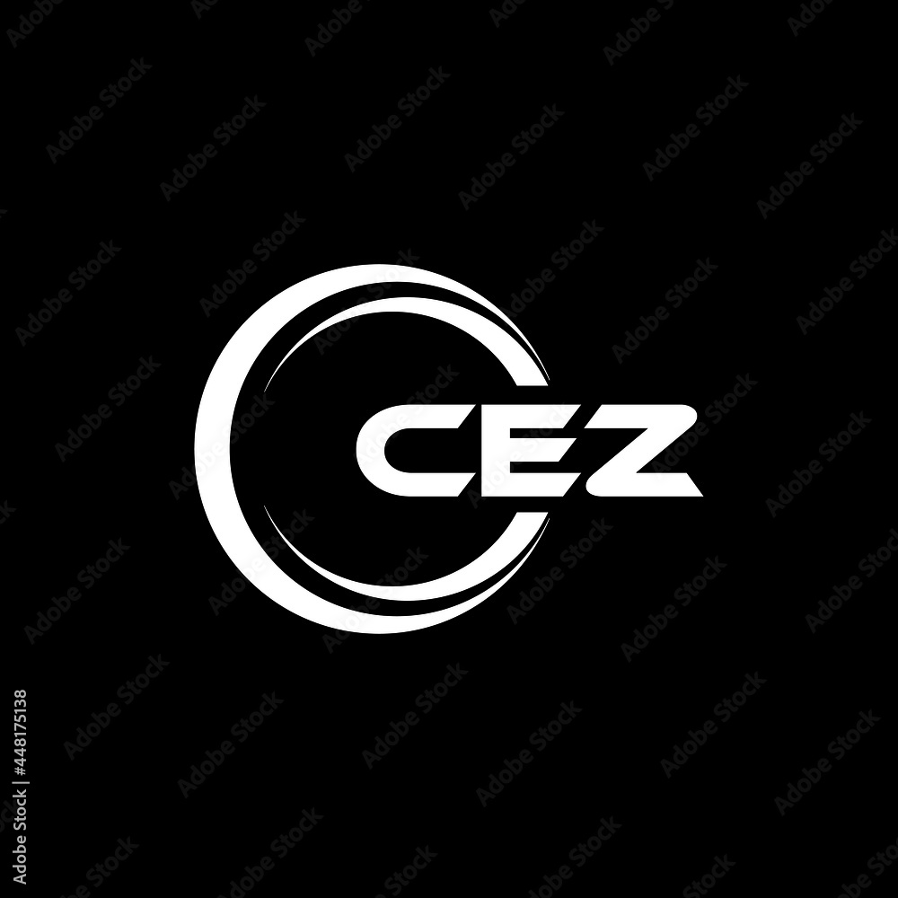 CEZ letter logo design with black background in illustrator, vector ...