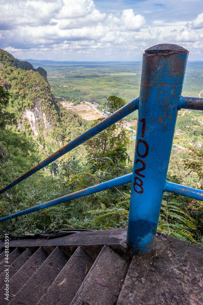 1028 steps on the high staircase at the Tiger Cave Temple in Krabi ...