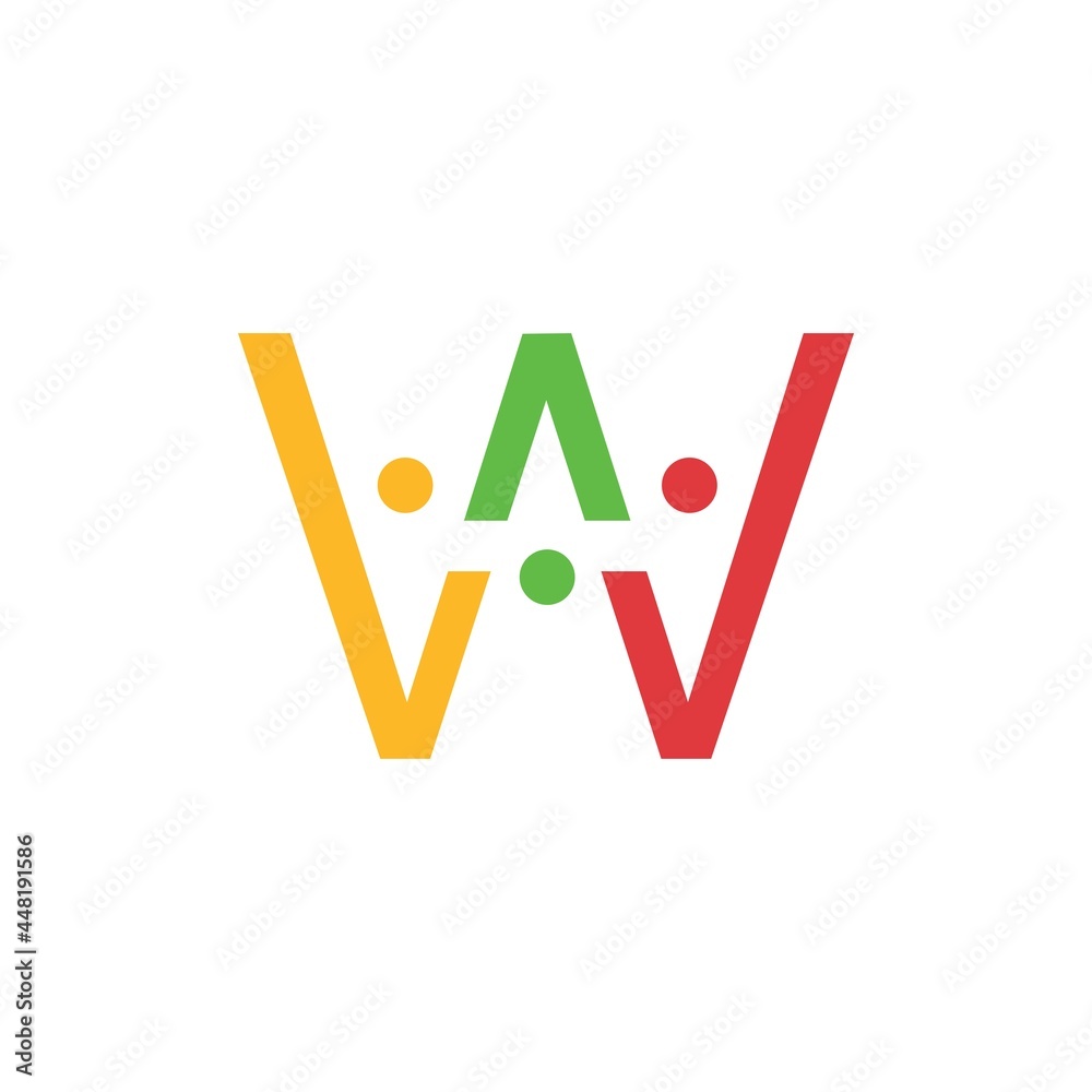 w letter people team family together human logo vector icon ...