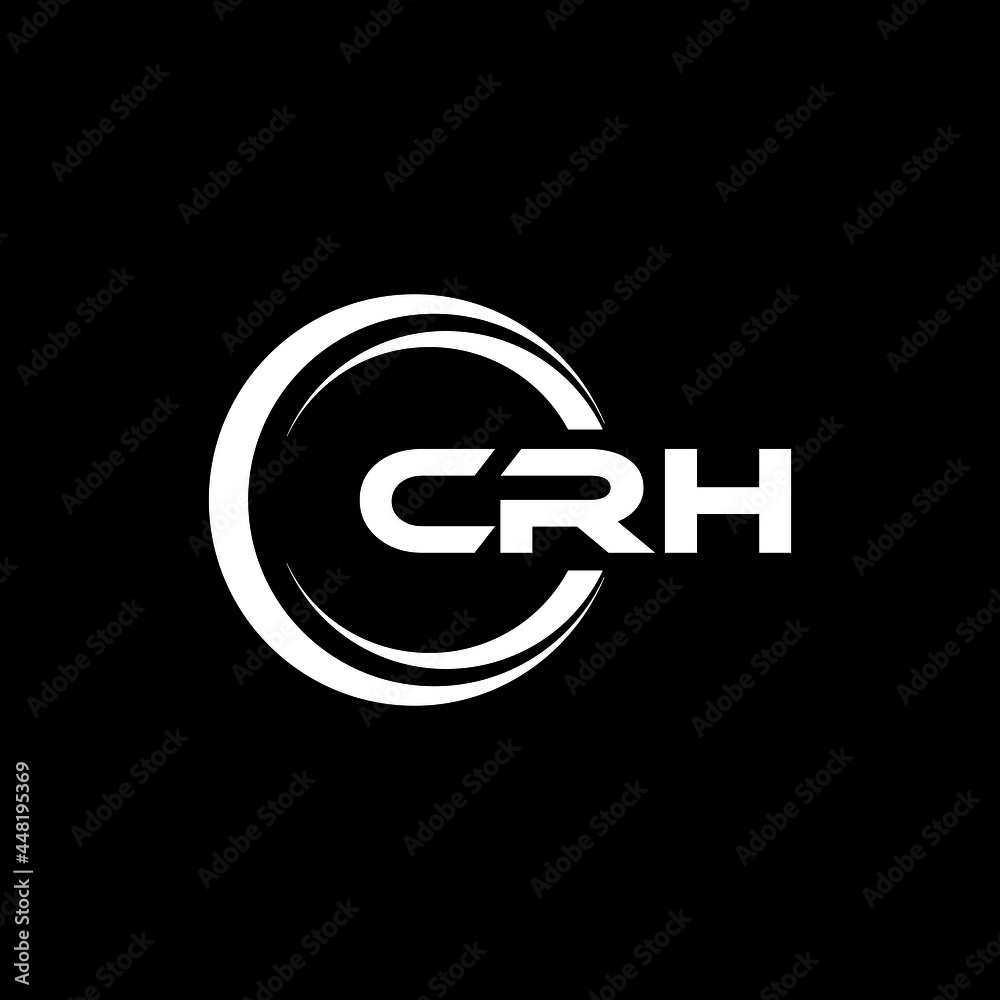 CRH letter logo design with black background in illustrator, vector ...
