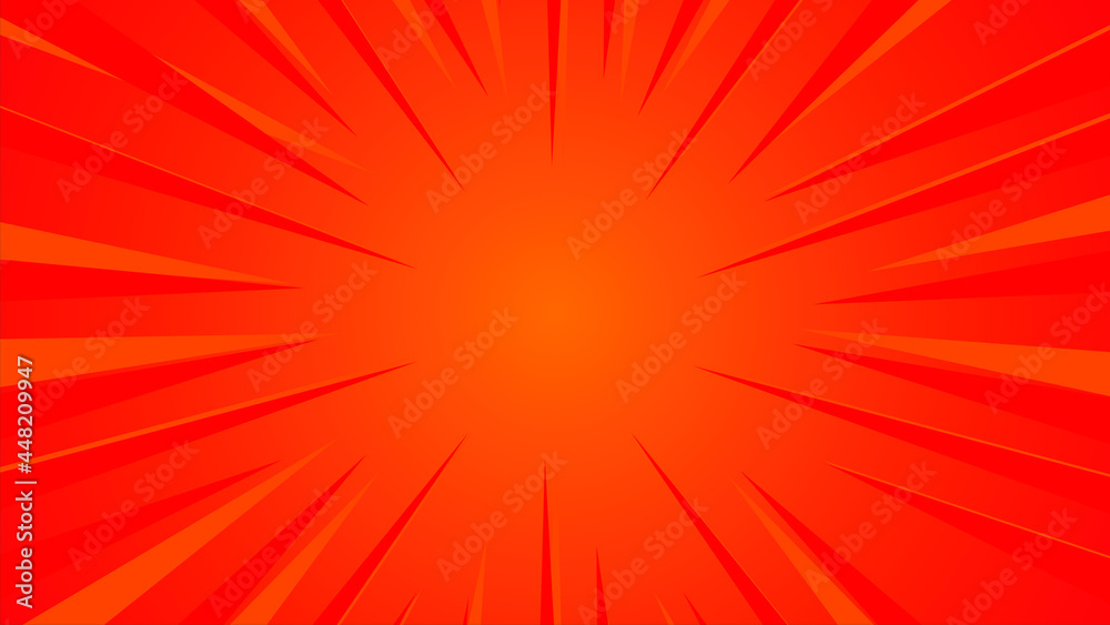 red pop art background retro cartoon explosion rays vector illustration ...
