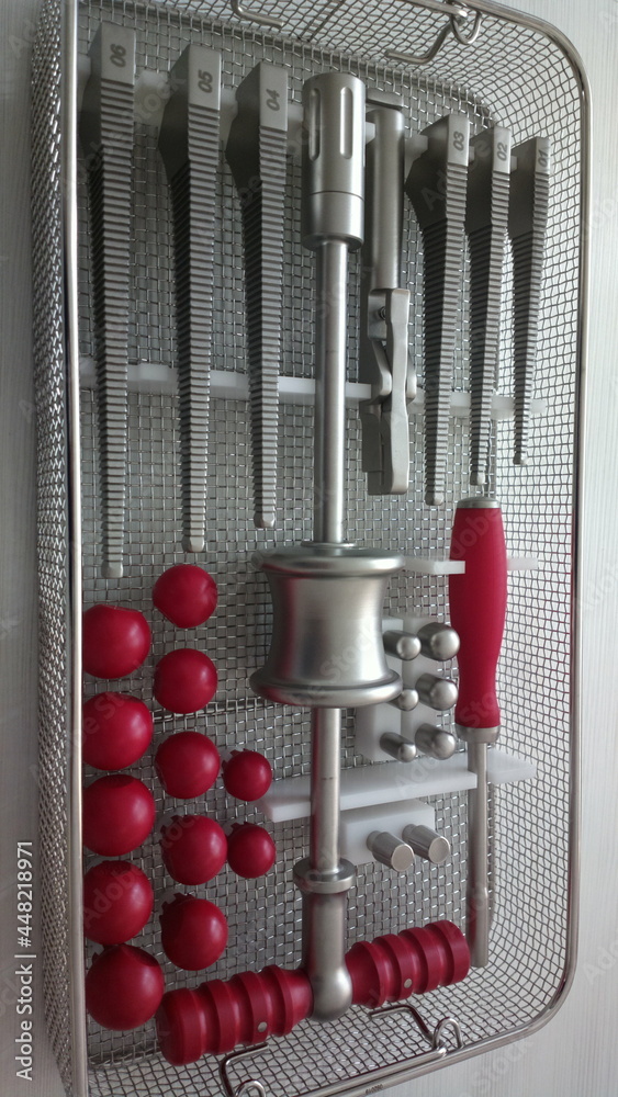 Surgical instruments , total hip endoprosthesis, orthopedic, operation ...