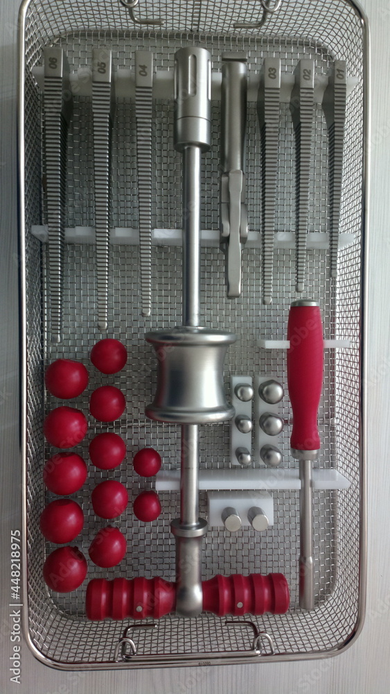 Surgical instruments , total hip endoprosthesis, orthopedic, operation ...