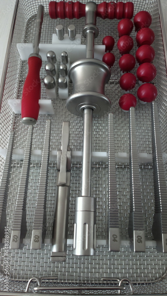 Surgical instruments , total hip endoprosthesis, orthopedic, operation ...