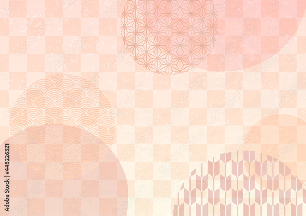 pink background with Japanese traditional patterns Stock Vector | Adobe ...