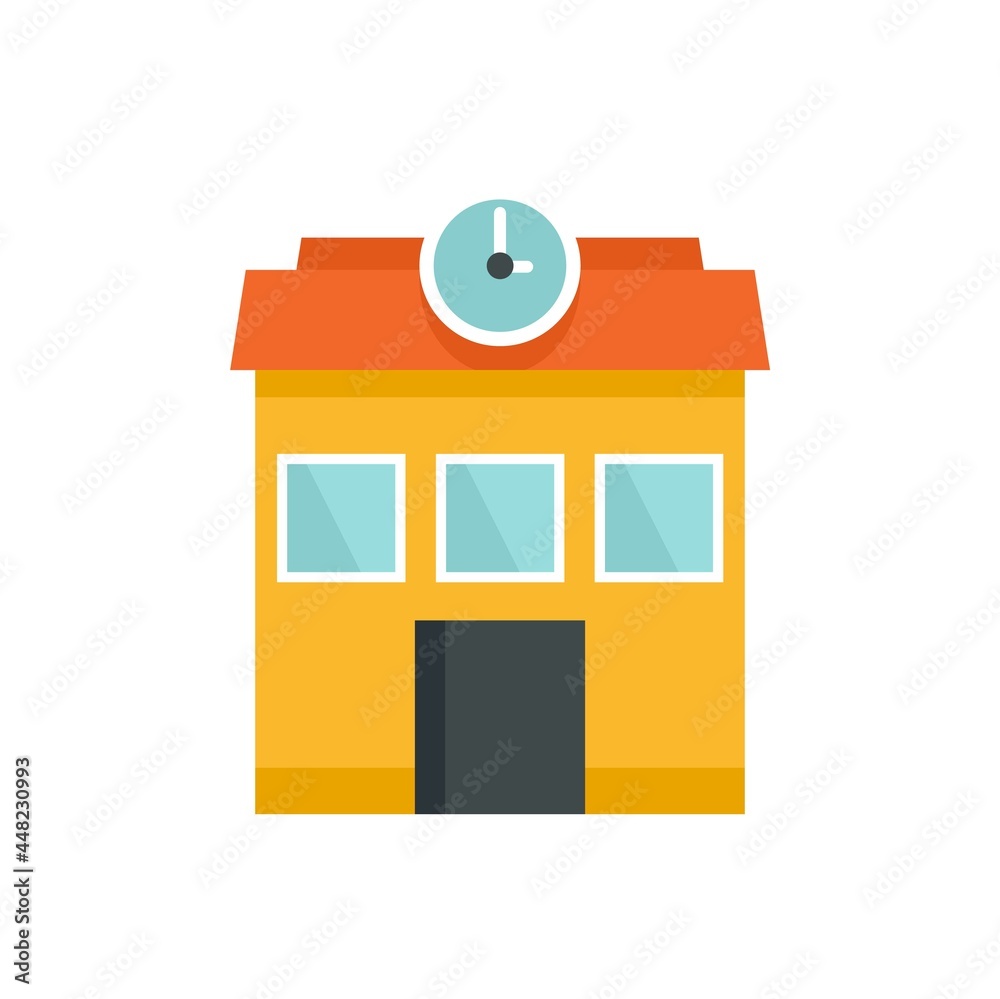 School building icon flat isolated vector Stock Vector | Adobe Stock