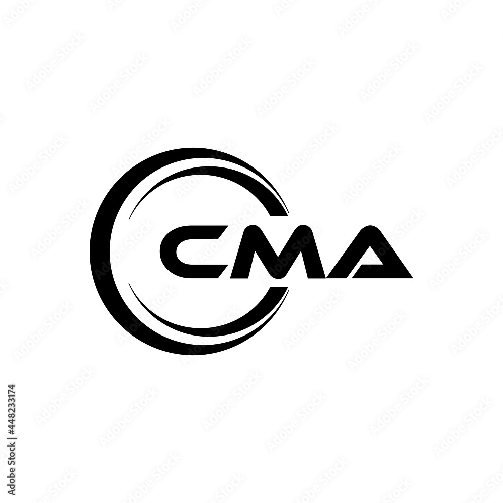 CMA letter logo design with white background in illustrator, vector ...