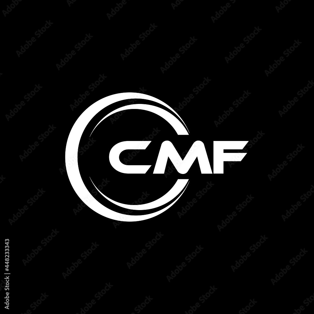 CMF letter logo design with black background in illustrator, vector ...