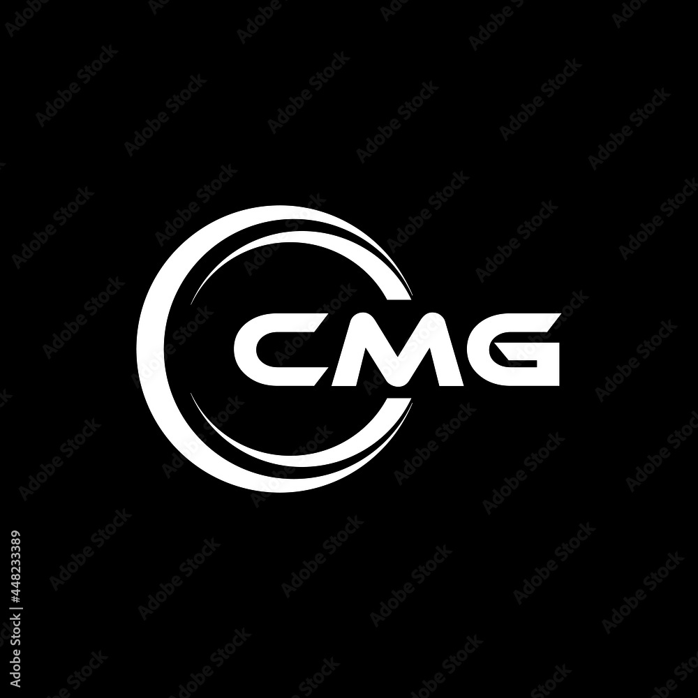 CMG letter logo design with black background in illustrator, vector ...