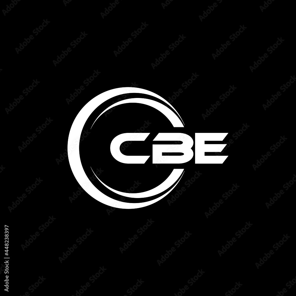 Vecteur Stock CBE letter logo design with black background in ...
