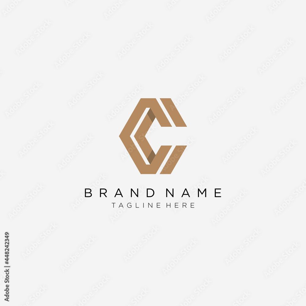 Initial letter C and C, CC, overlapping interlock logo, monogram line ...