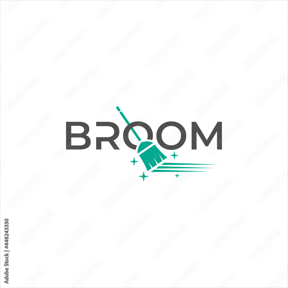 logo design broom, text, typography, cleaning, sign vector symbol. for ...