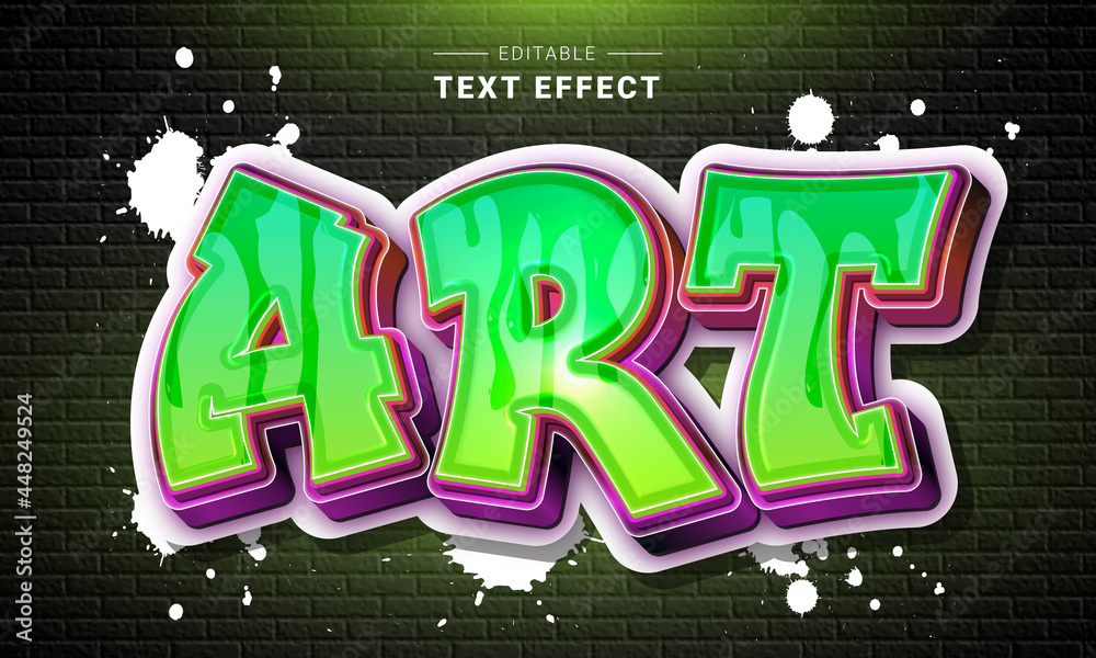 Editable text style effect - Graffiti text style theme. Stock Vector ...