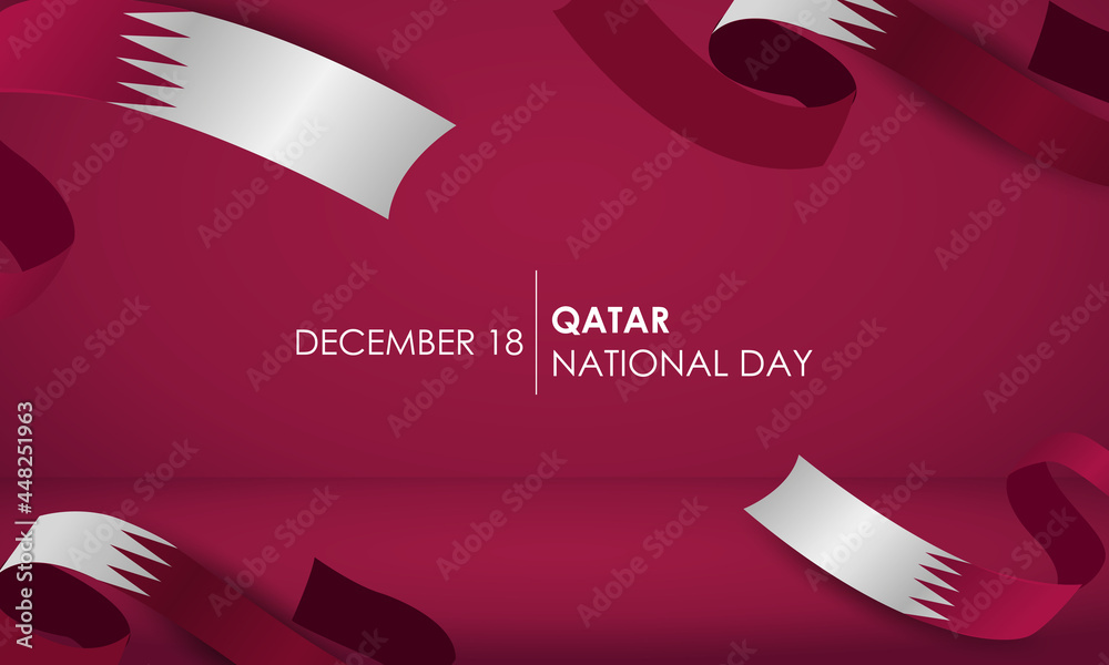 Vecteur Stock National Qatar day, December 18, Qatar flag, flags ...