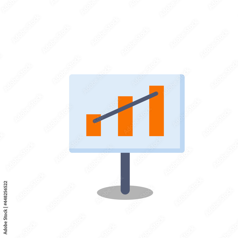 Business diagram. Graph at presentation. Growth chart. Sheet on stand ...