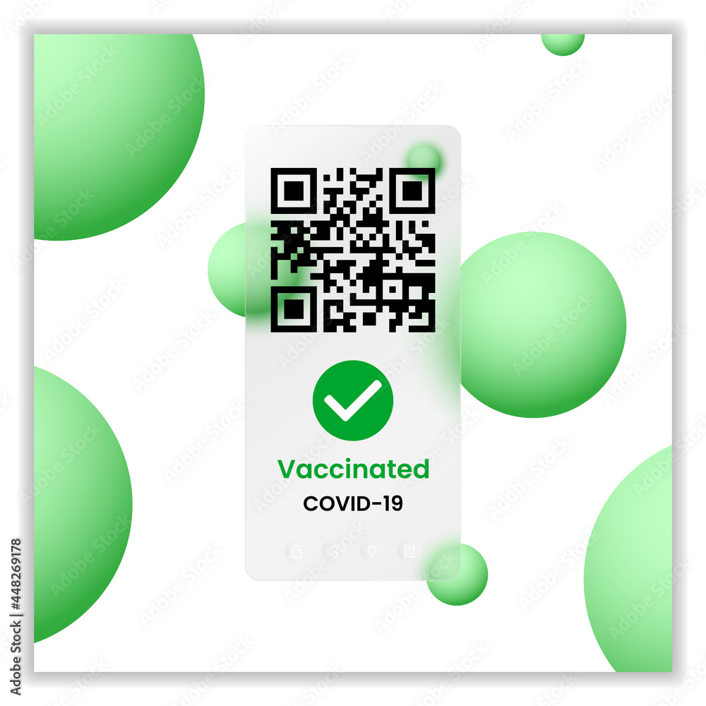 Mobile phone mockup with qr code and vaccination certificate covid 19 ...