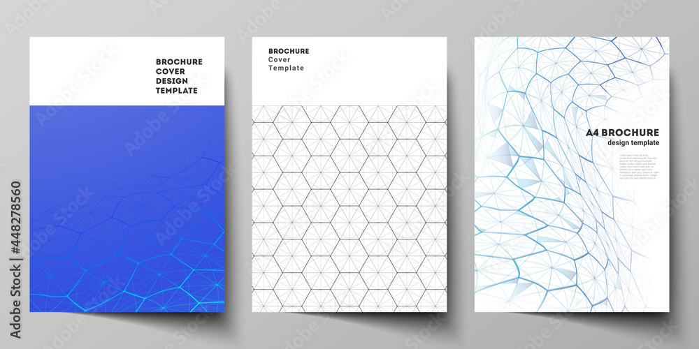 Vector layout of A4 format cover mockups design templates for brochure ...