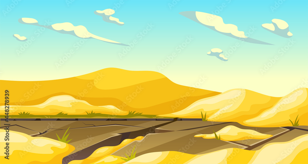 Destroyed road after sandstorm, earthquake, storm, tornado, natural ...