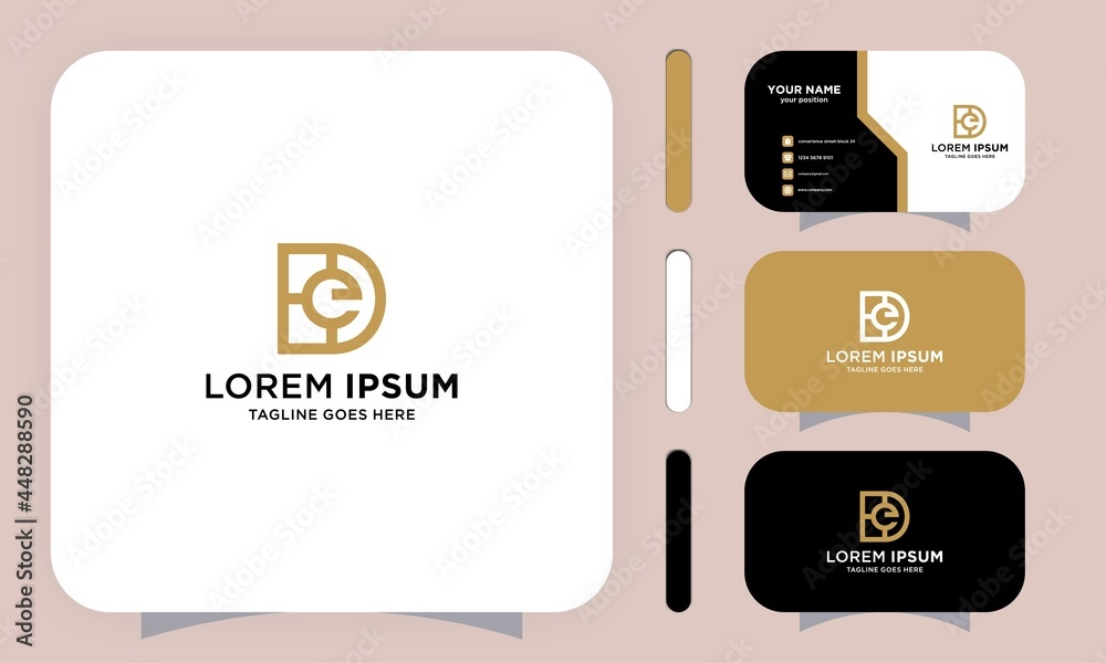 Luxury Abstract initial letter D and E logo, usable for branding and ...