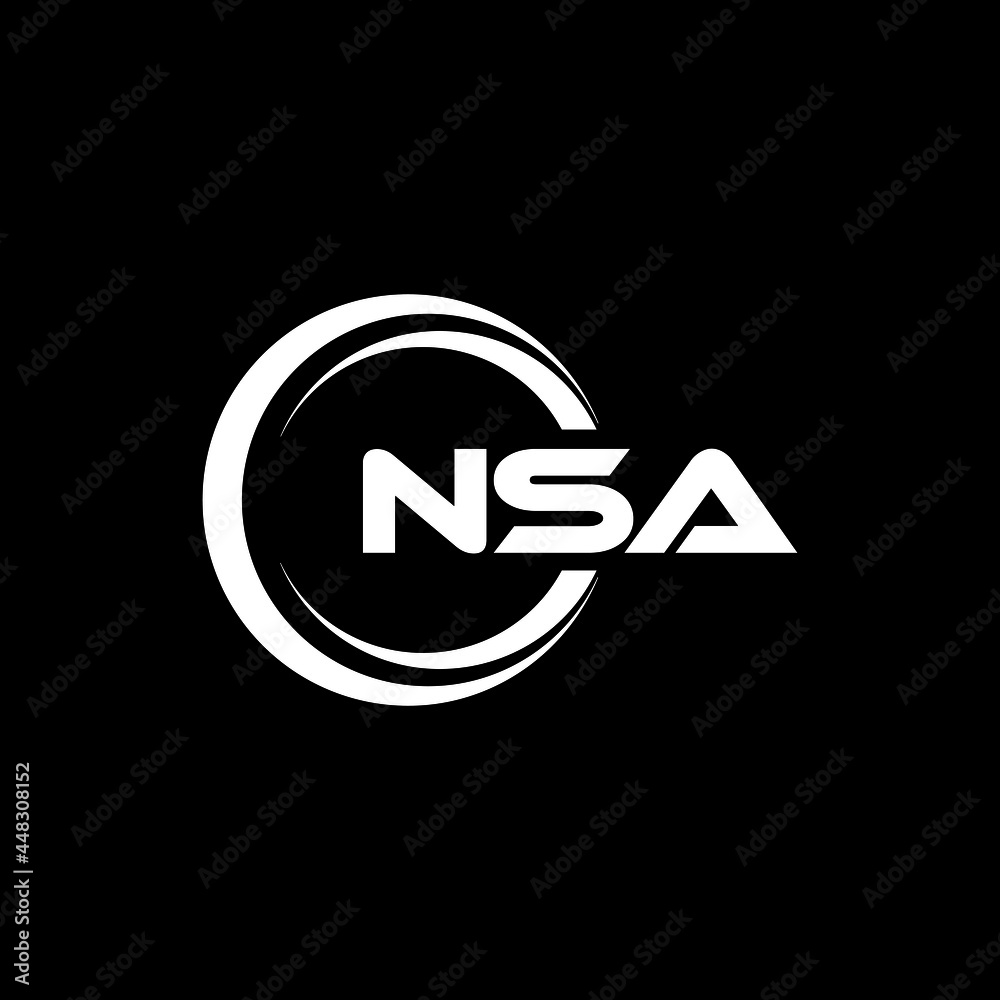 NSA letter logo design with black background in illustrator, vector ...