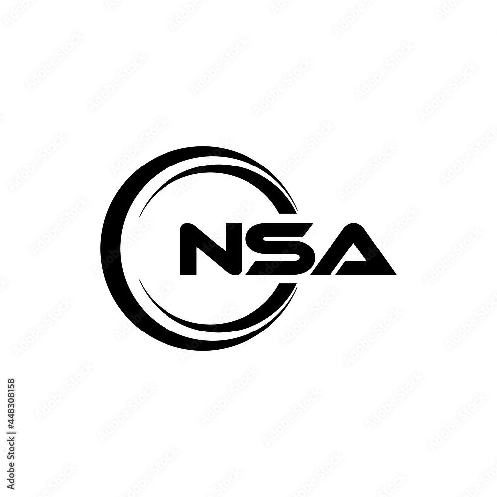 Vecteur Stock NSA letter logo design with white background in ...