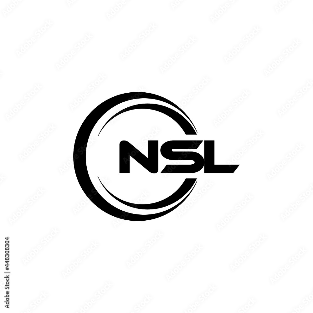 NSL letter logo design with white background in illustrator, vector ...