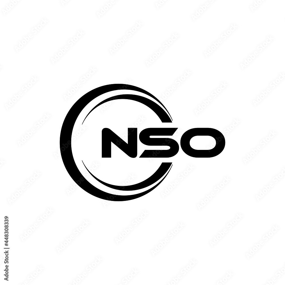 Vecteur Stock NSO letter logo design with white background in ...