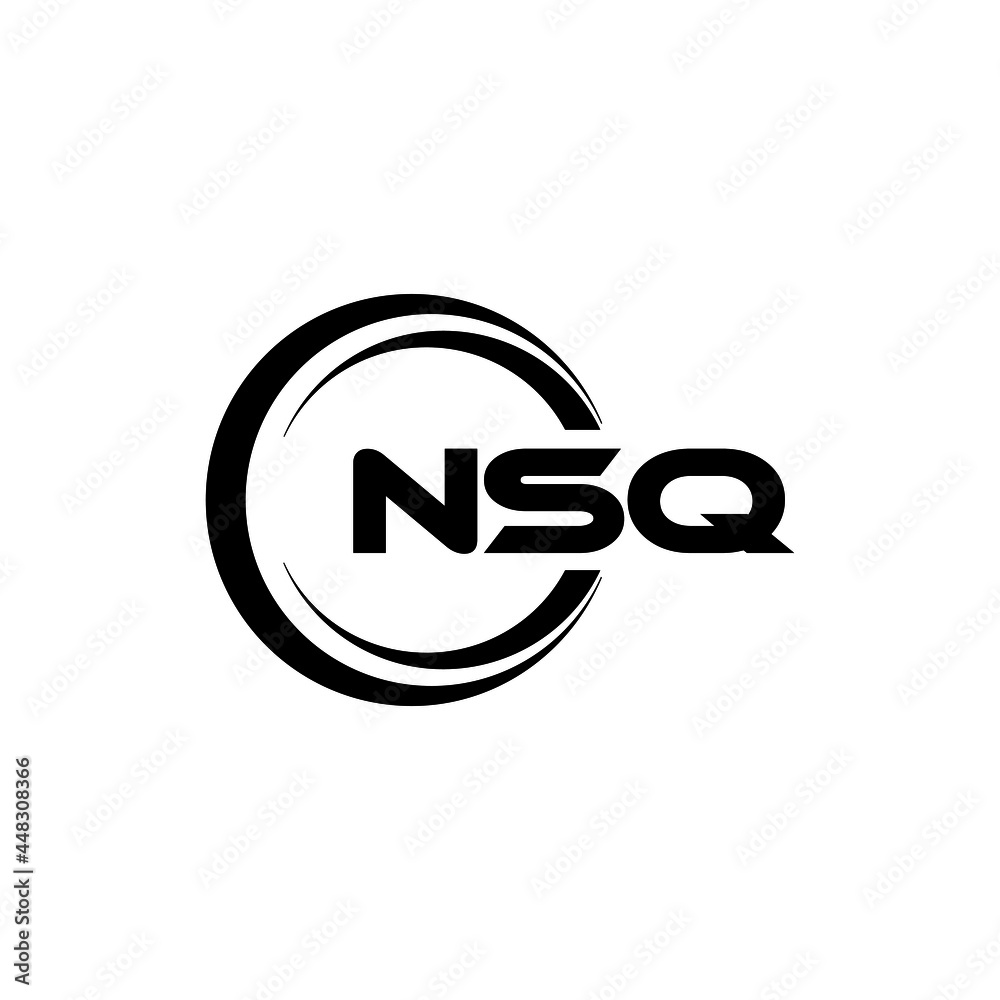 NSQ letter logo design with white background in illustrator, vector ...