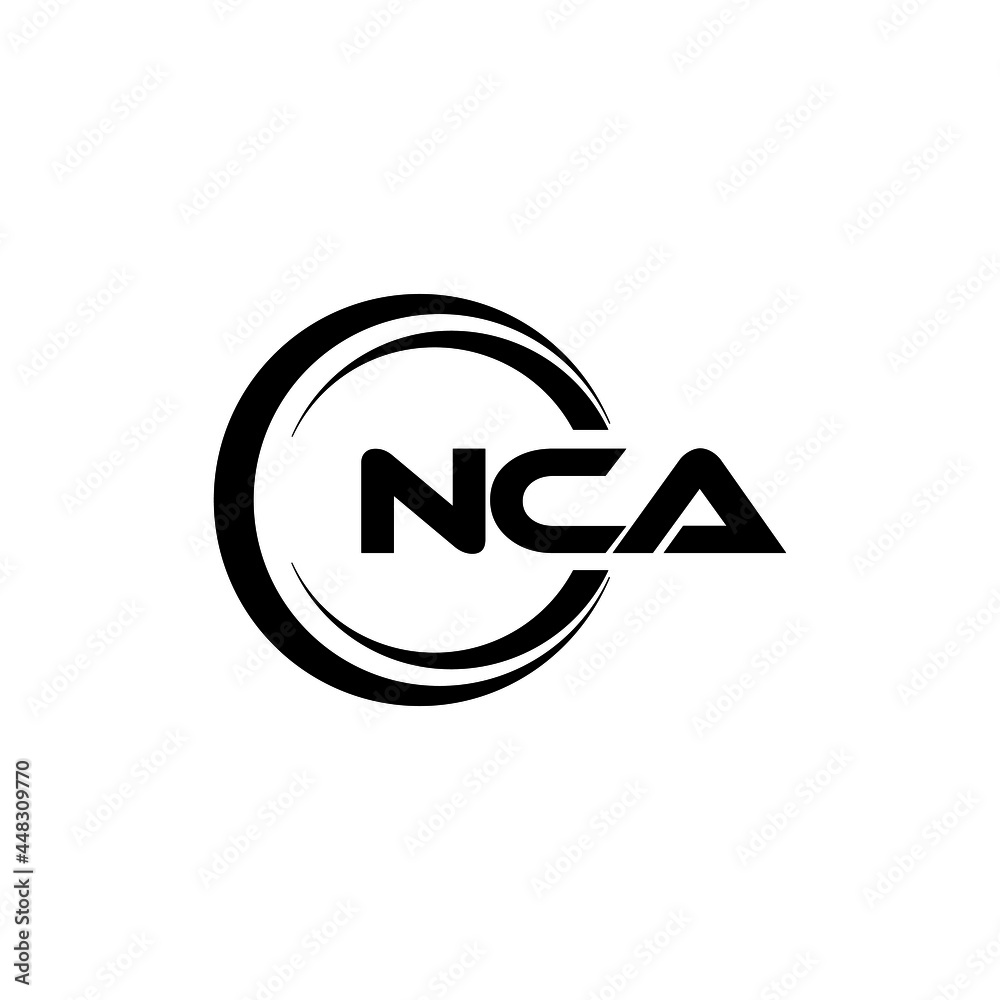 NCA letter logo design with white background in illustrator, vector ...