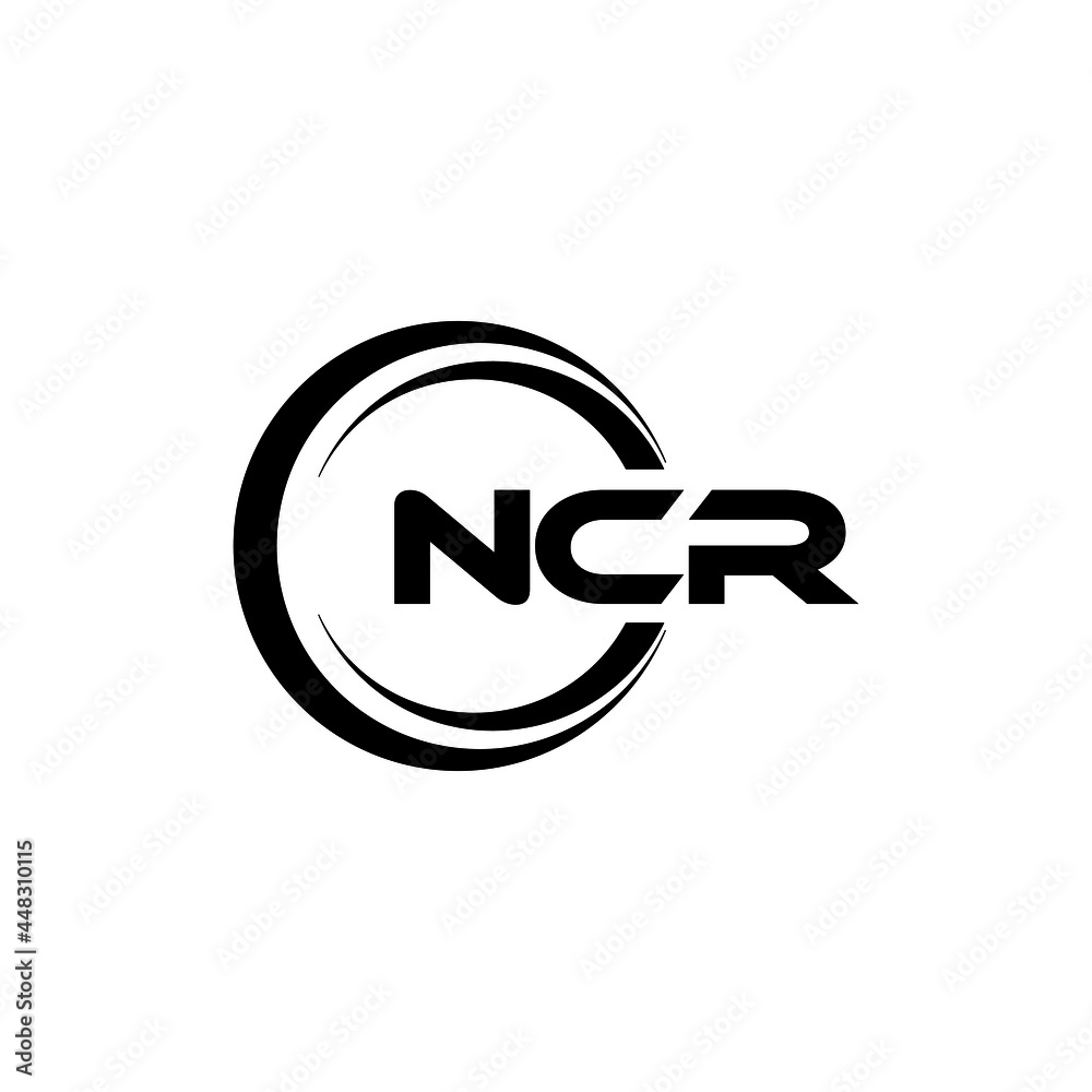 NCR letter logo design with white background in illustrator, vector ...