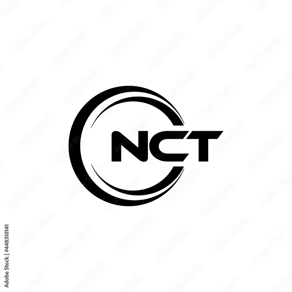 NCT letter logo design with white background in illustrator, vector ...