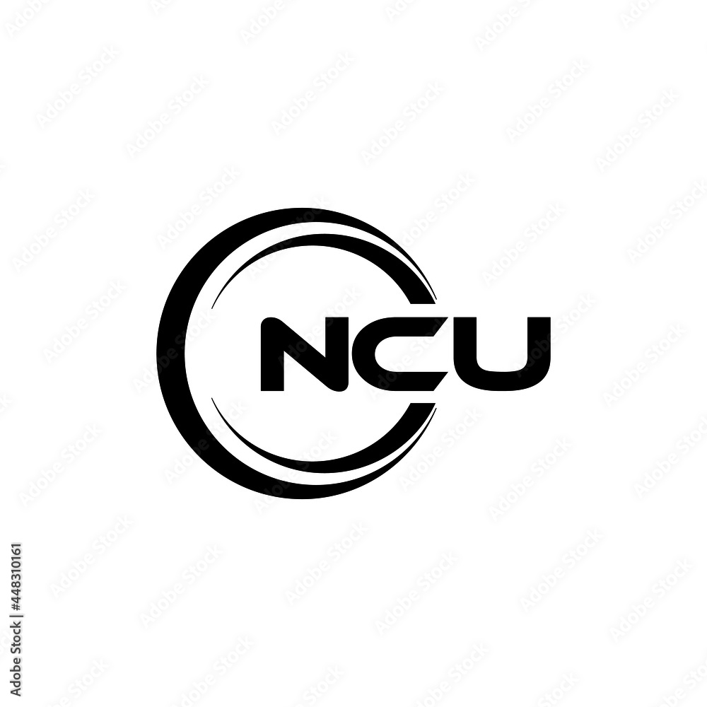 NCU letter logo design with white background in illustrator, vector ...