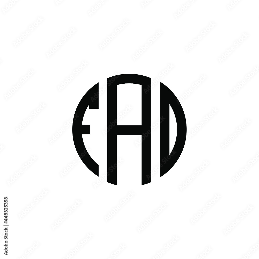 FAD letter logo design. FAD letter in circle shape. FAD Creative three ...