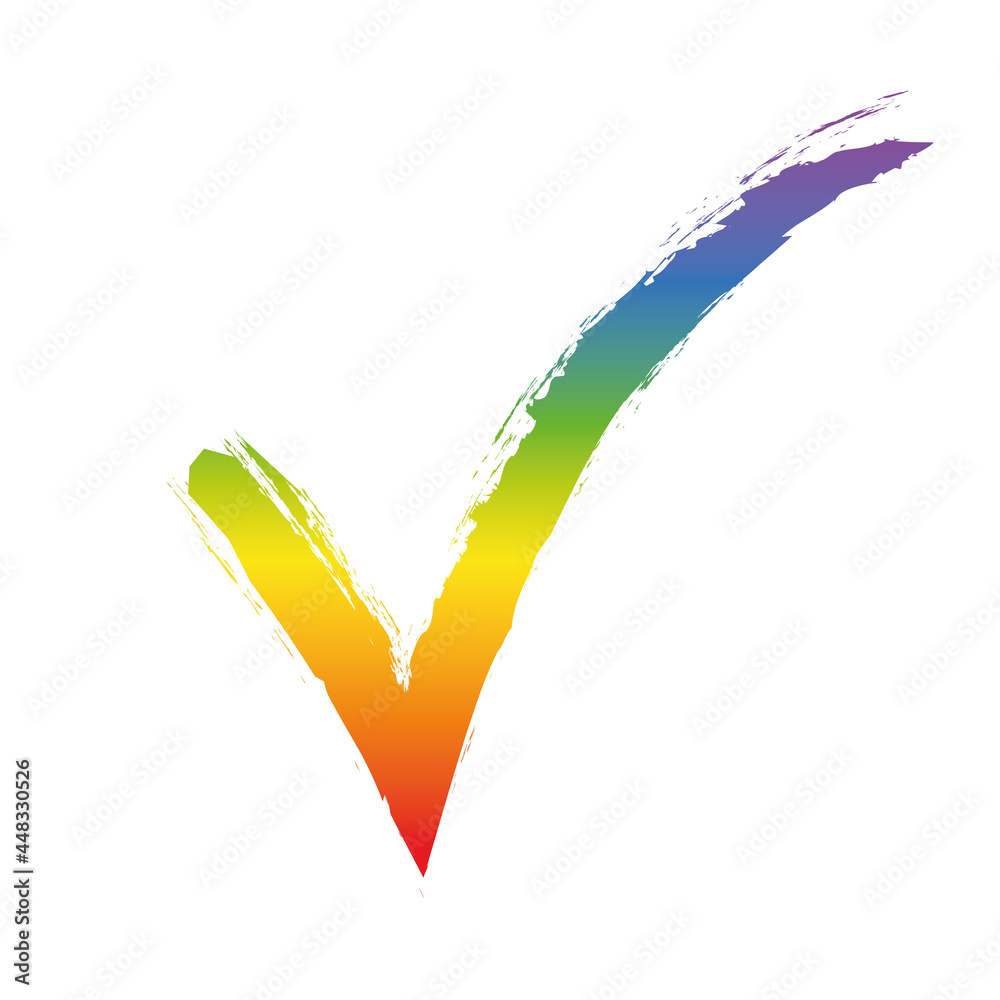 rainbow colored check mark icon Stock Vector | Adobe Stock