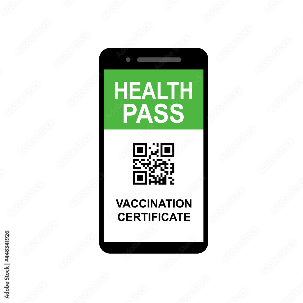 Health Pass Vaccination Certificate Mobile Phone Clip Art Vector ...