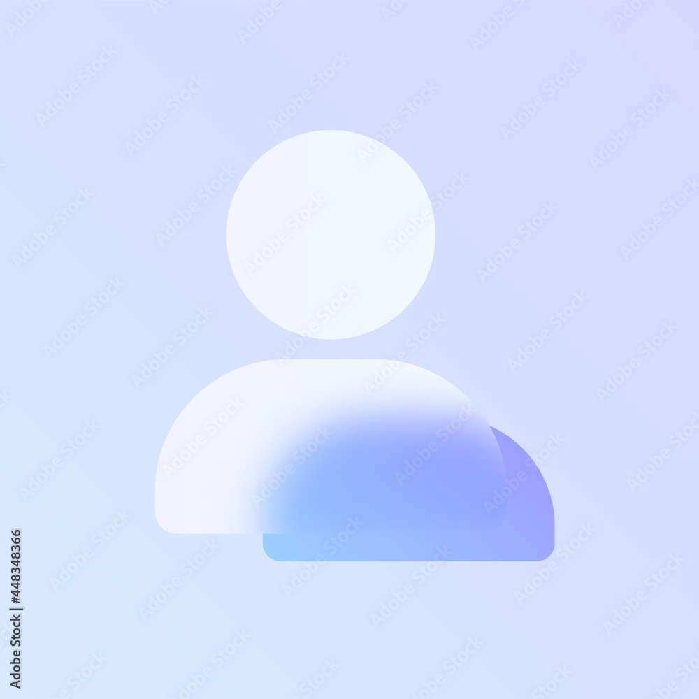user glass morphism trendy style icon. user transparent glass color ...
