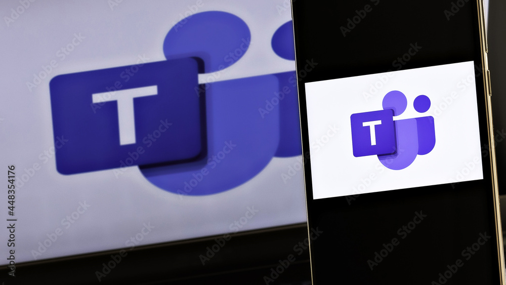 Editorial photo on Microsoft Teams theme. Illustrative photo for news ...