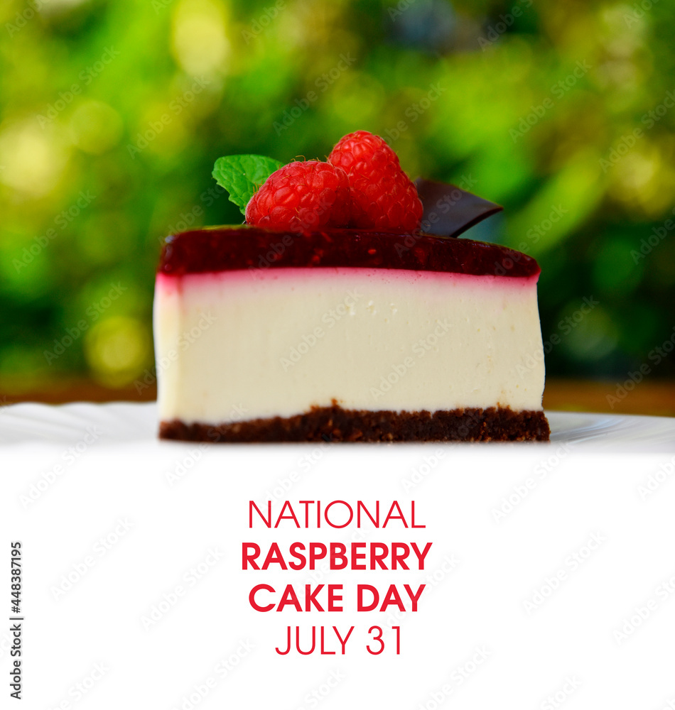 National Raspberry Cake Day stock images. Slice of delicious creamy ...