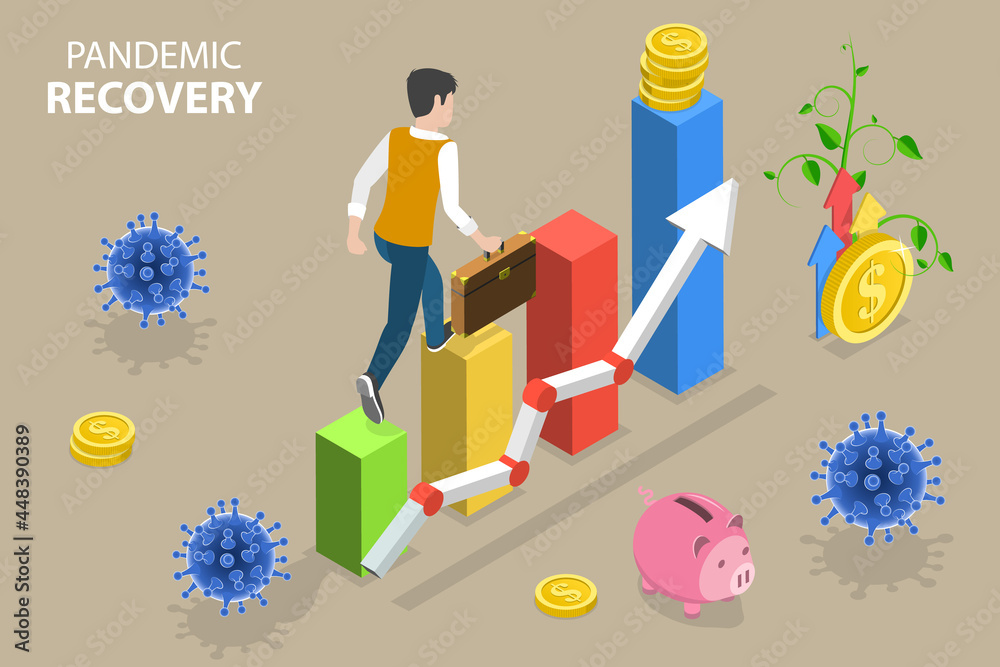 3D Isometric Flat Vector Conceptual Illustration of Pandemic Recovery ...