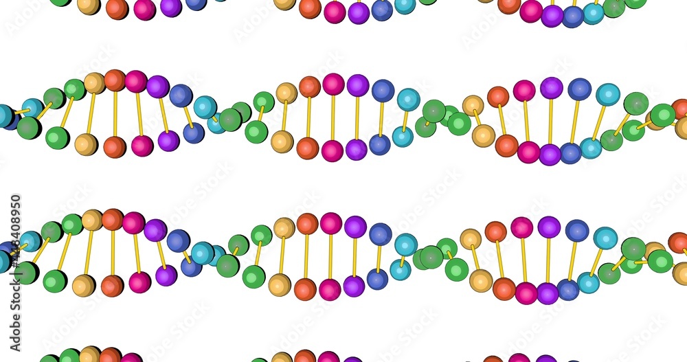 3d animated colored DNA test video render isolated on white background ...