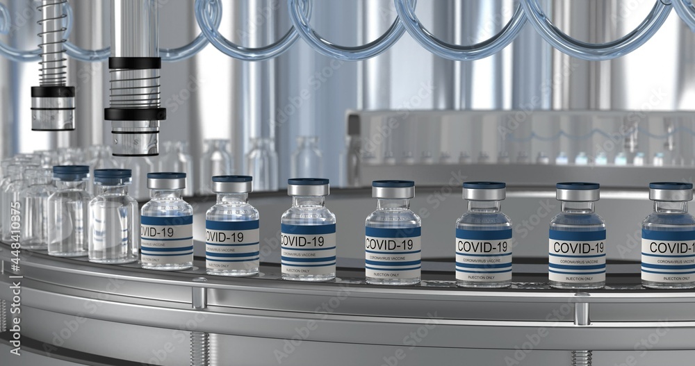 SARS-COV-2 COVID-19 Mass production of coronavirus vaccine, a machine ...