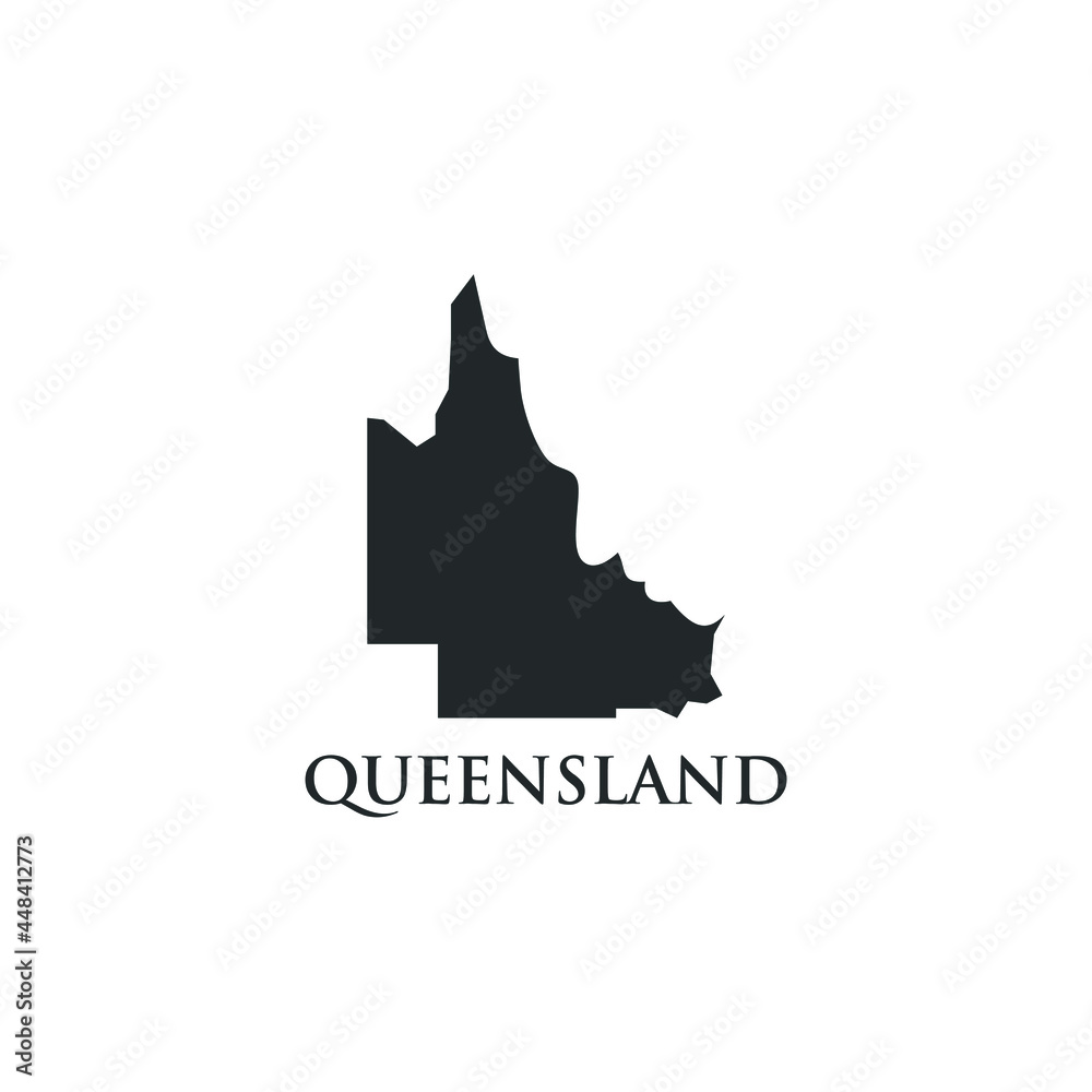 Vetor de Queensland Map and Crown Symbol. Australia Territory and Queen ...