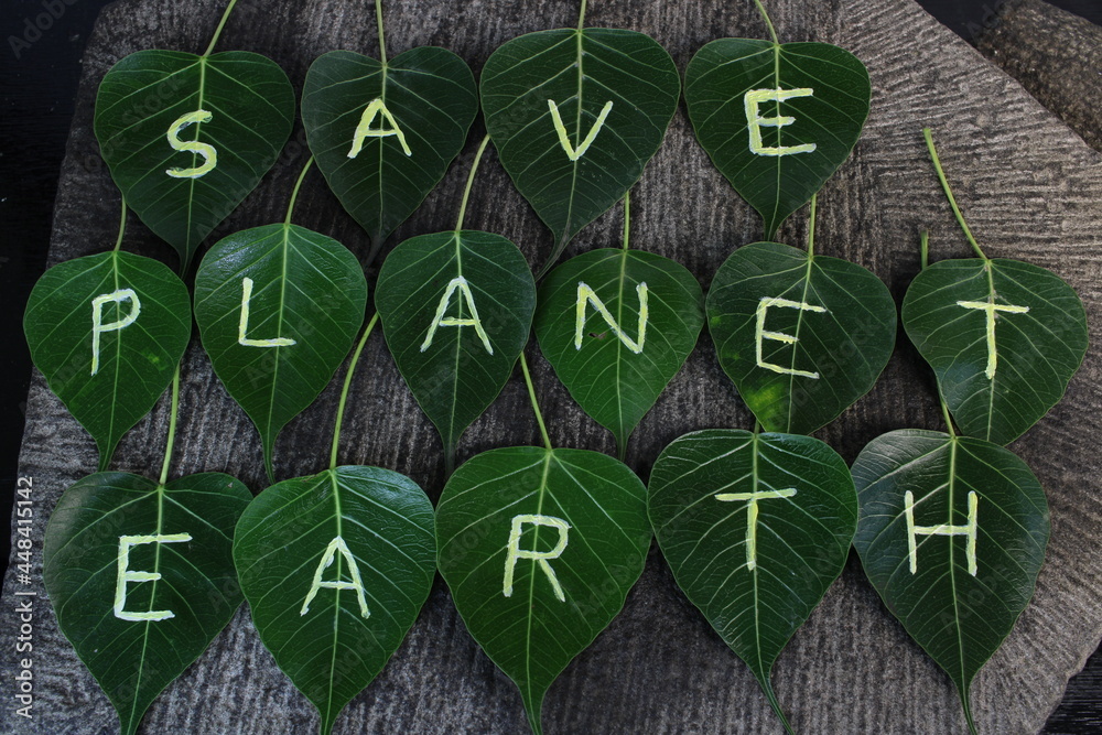 World environment day. World Earth day concept. Handprint as Green leaf ...