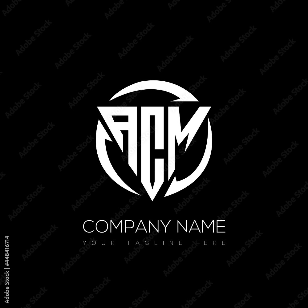 ACM letter logo abstract design. ACM unique design, ACM letter logo ...