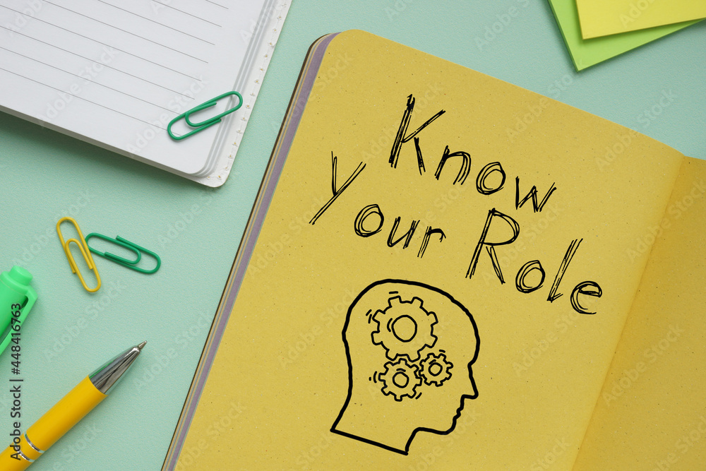 Know your role is shown on the conceptual photo using the text ภาพถ่าย ...