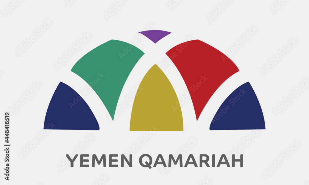 The lunar logo from the Yemeni Arab heritage, drawing beautiful colors ...