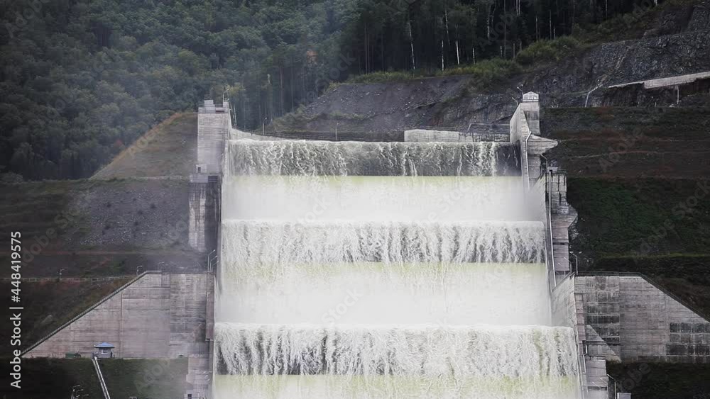 There is a discharge of water at a hydroelectric power station ...