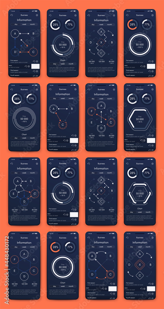 Vector graphics infographics with mobile phone. Template for creating ...