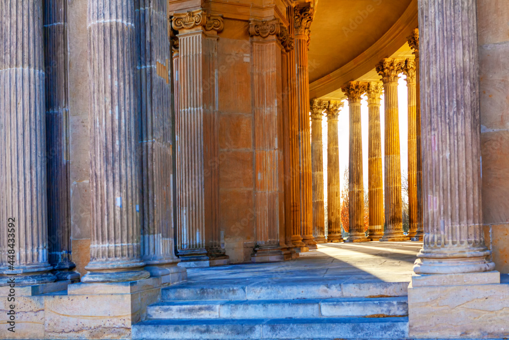 Corinthian order . Ionic columns . Greek ancient architecture Stock ...