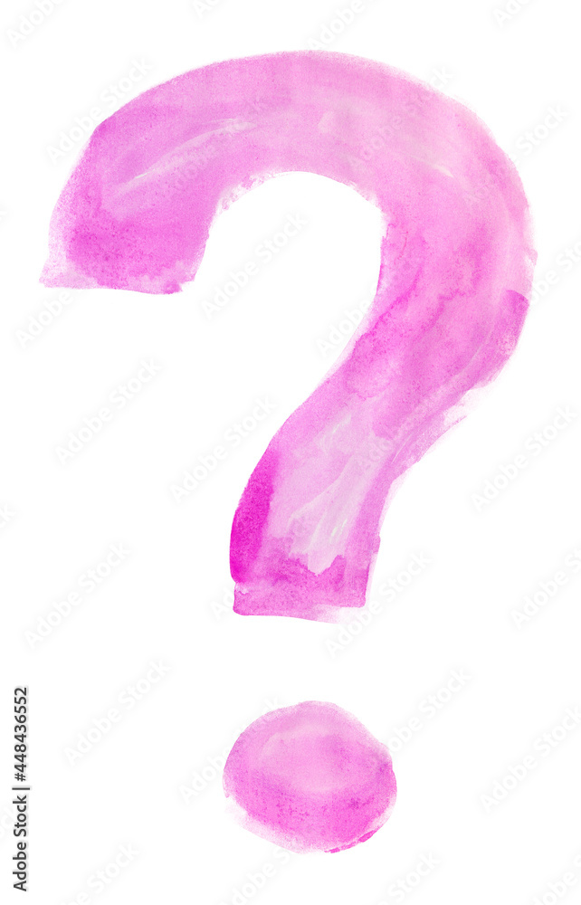 Watercolor question mark pink colors Stock Illustration | Adobe Stock